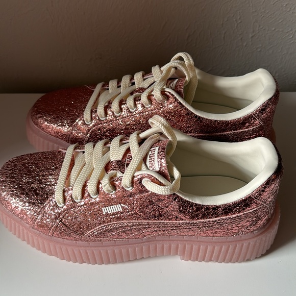 Puma | Shoes | Puma Dinara Platform Pink Glitter Fashion Sneaker Shoes ...
